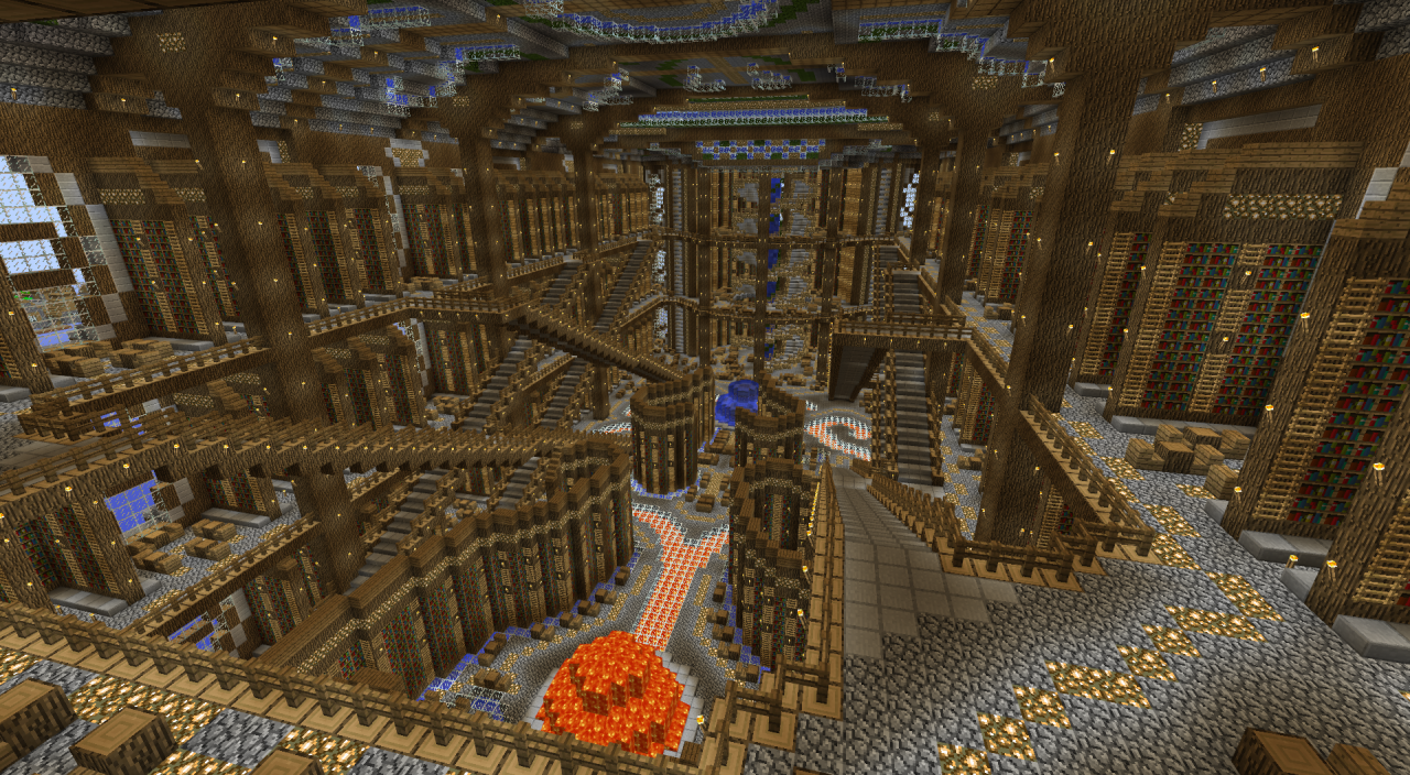 Alpha Compatible Library Megabuild Minecraft Map