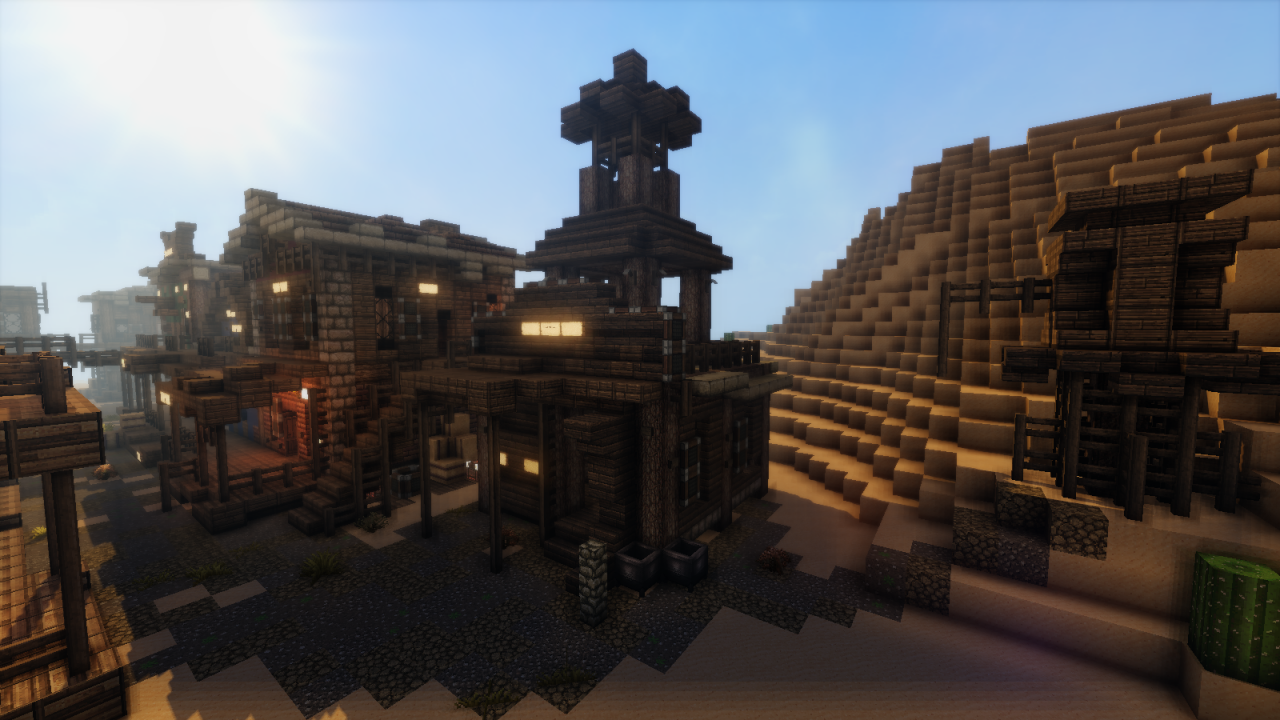 Wild Western Fire Station and Water Tower Minecraft Map