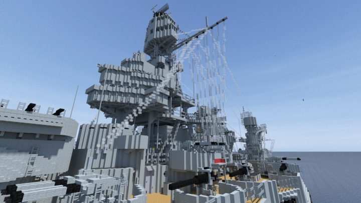 USS Texas (BB-35) scale 4:1 Minecraft Map
