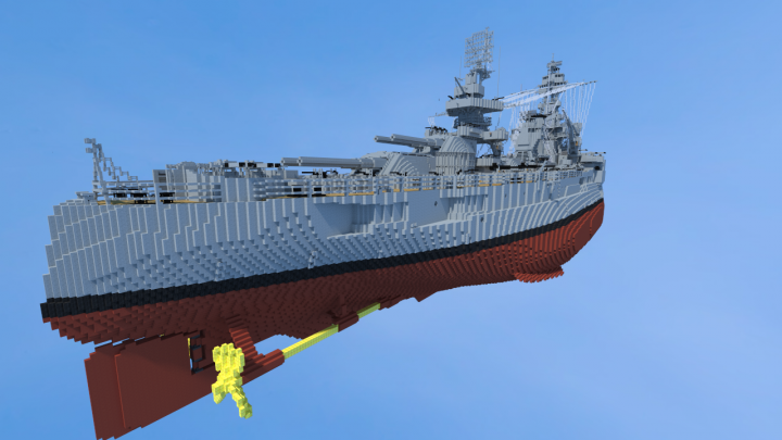 USS Texas (BB-35) scale 4:1 Minecraft Map