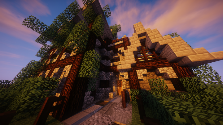 Medieval Stone house with tower Minecraft Map