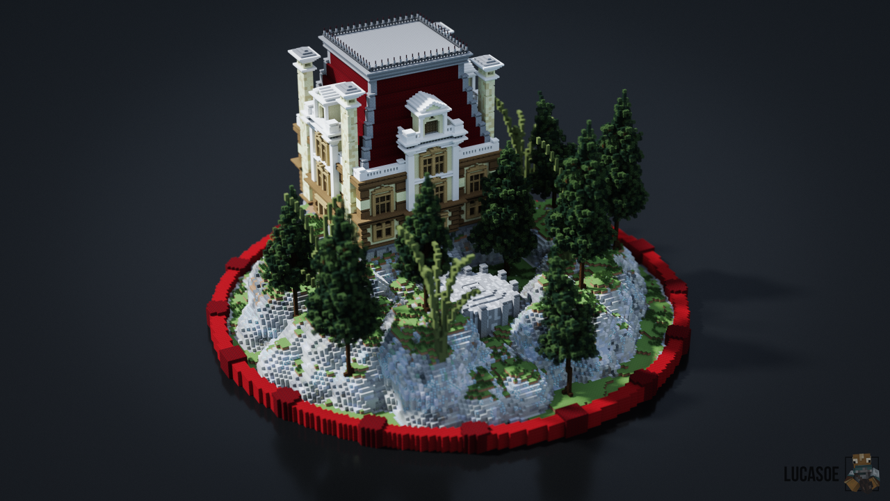 fantasy mansion spawn Minecraft Map