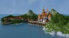 Small town of island and Submarine city Minecraft Map