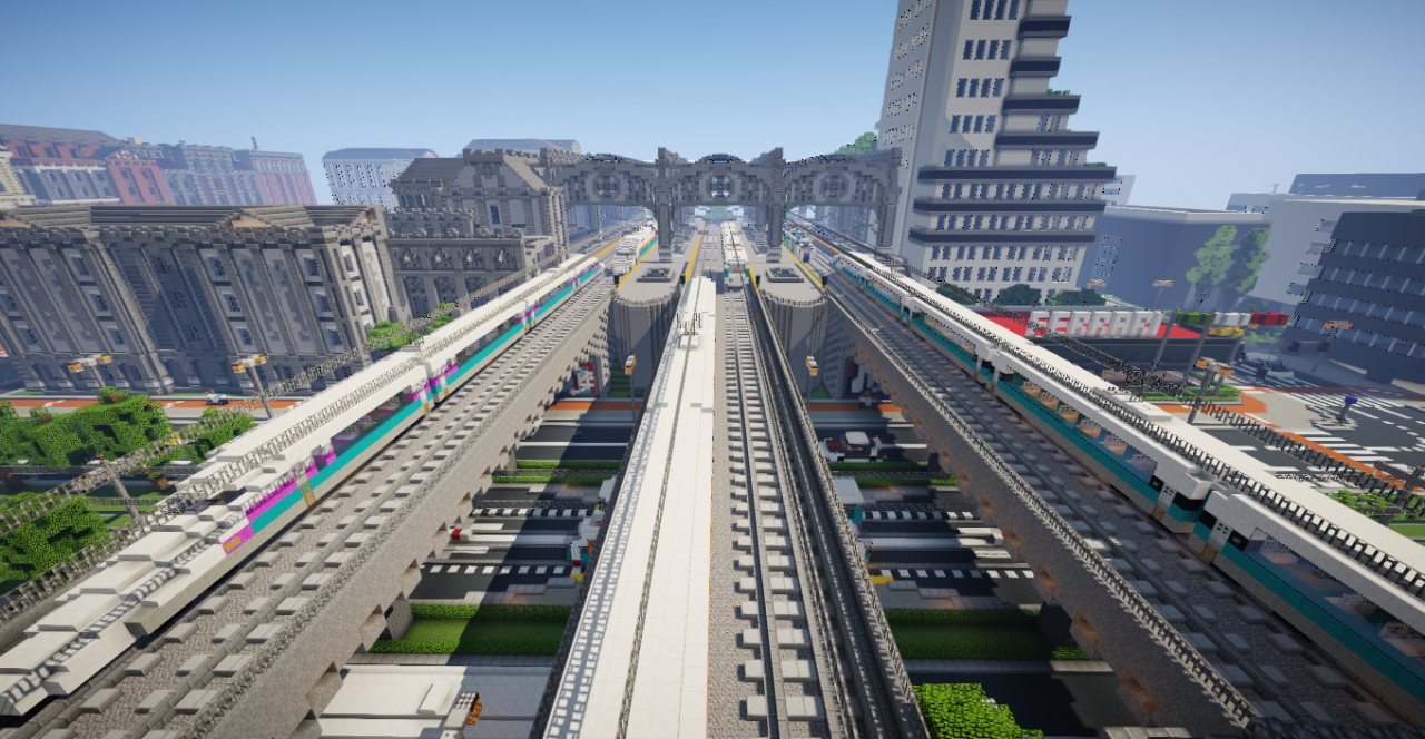 Sześcianowo City Main Train Station Minecraft Map