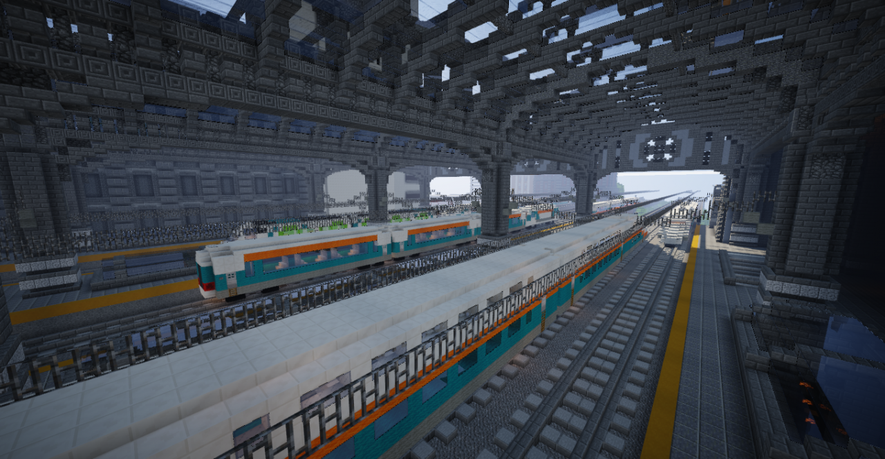 Sześcianowo City Main Train Station Minecraft Map