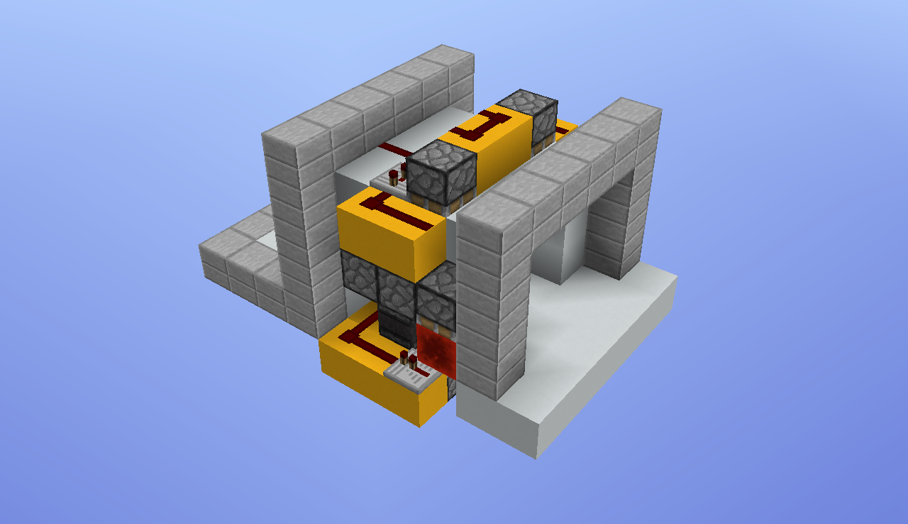 Minecraft Redstone: 2x2 Flush and Seamless Piston Door Minecraft Map
