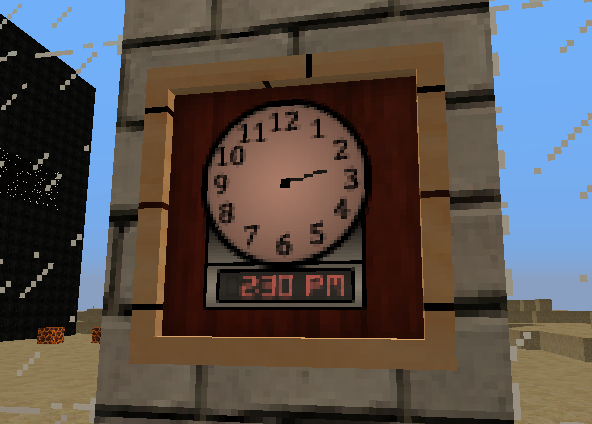 Qubit's AM/PM Analogue/Digital Clock - Red Minecraft Texture Pack