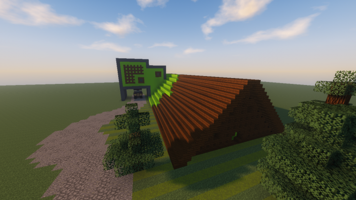 A strange house that no one would build in the real world.. Minecraft Map