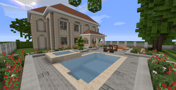 Sandstone Villa - Fully Furnished Minecraft Map