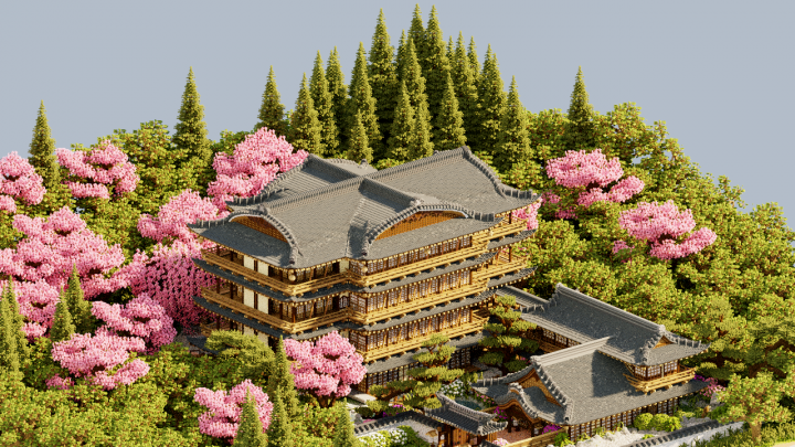 A hot spring hotel Minecraft Map