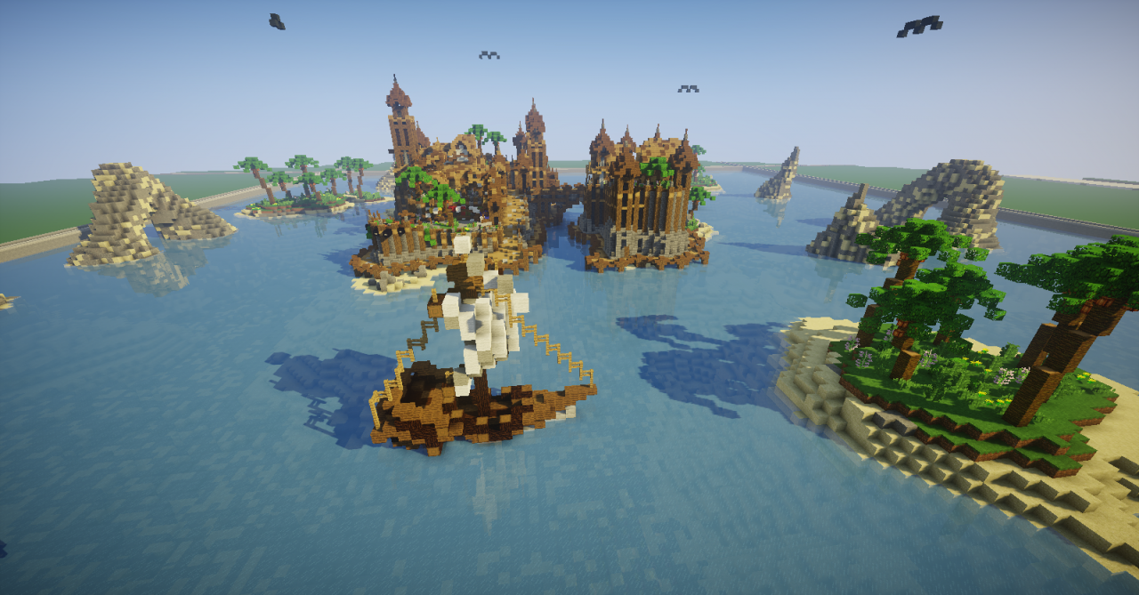Caribbean themed spawn Minecraft Map