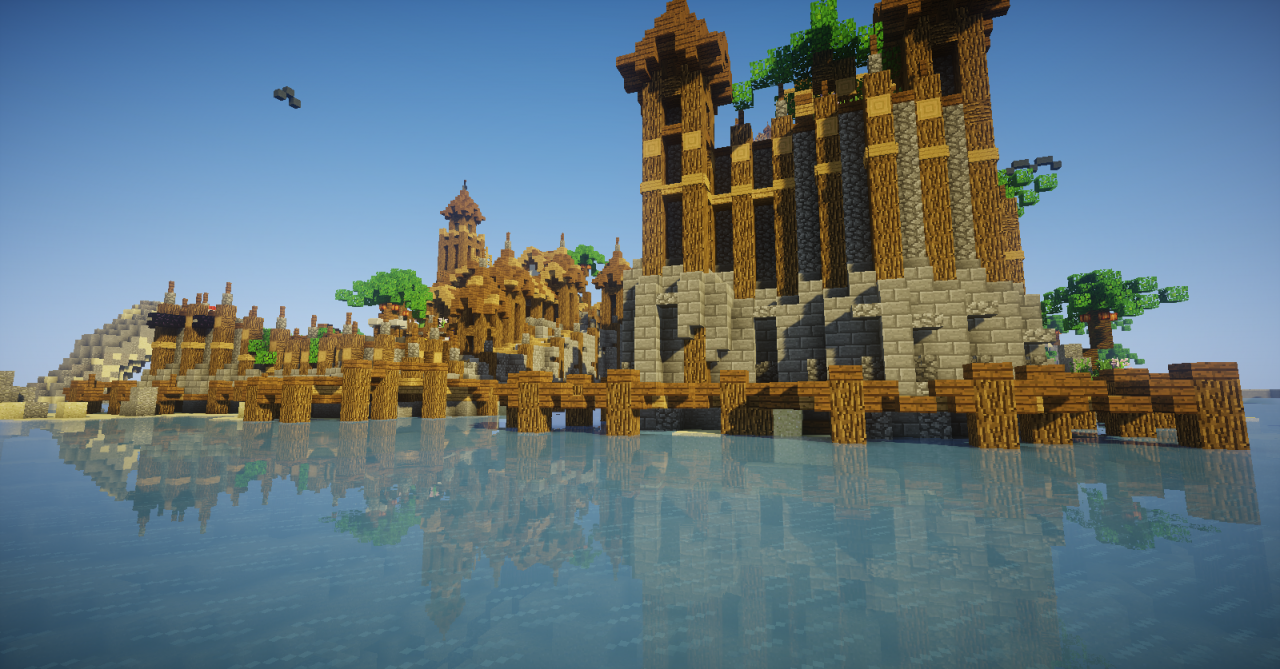 Caribbean themed spawn Minecraft Map