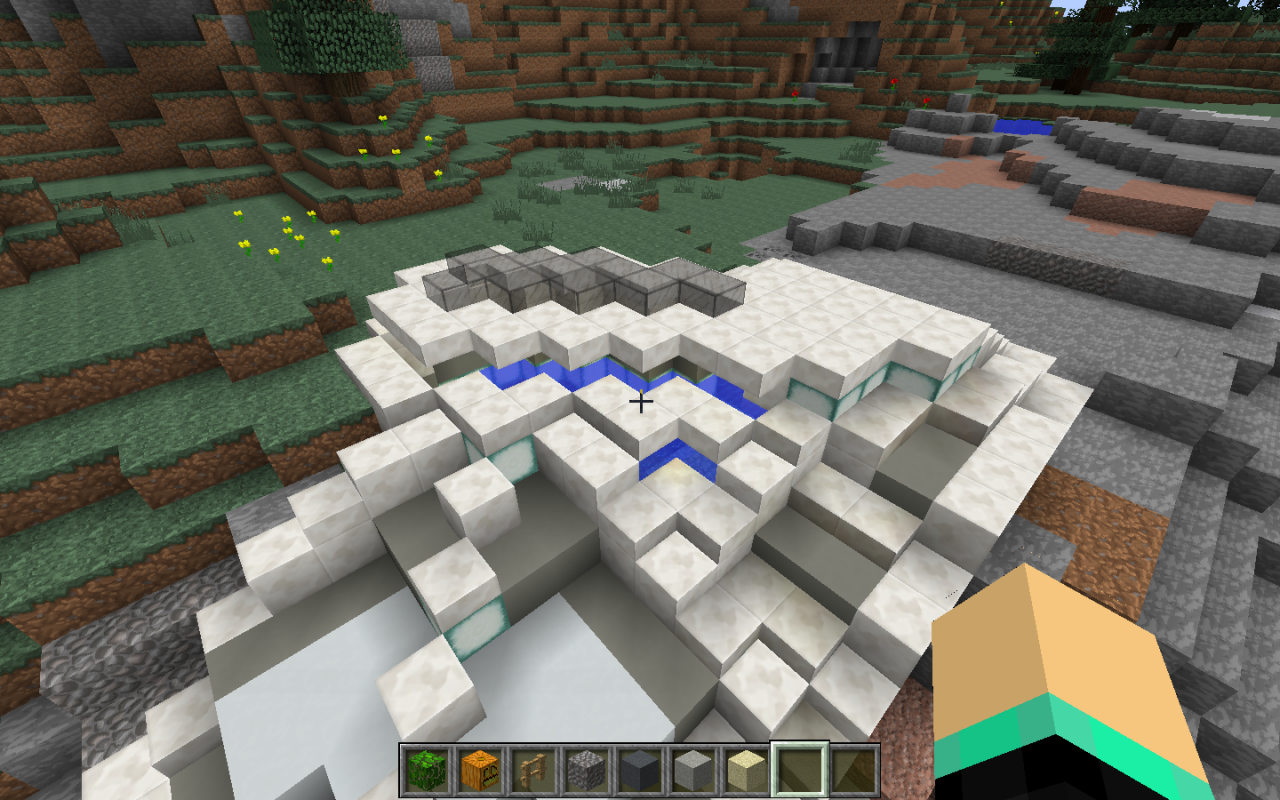 Modern house in a flower forest biome overlooking a lake Minecraft Map