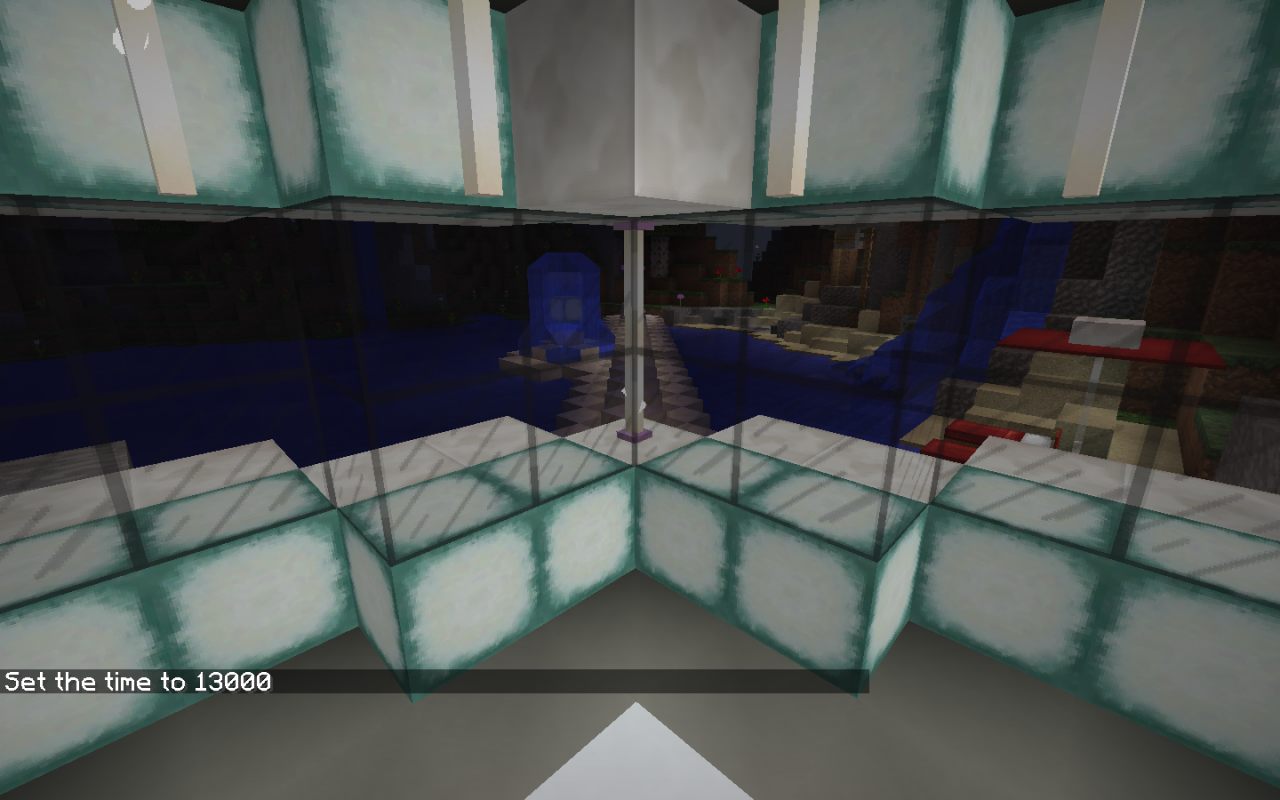 Modern house in a flower forest biome overlooking a lake Minecraft Map