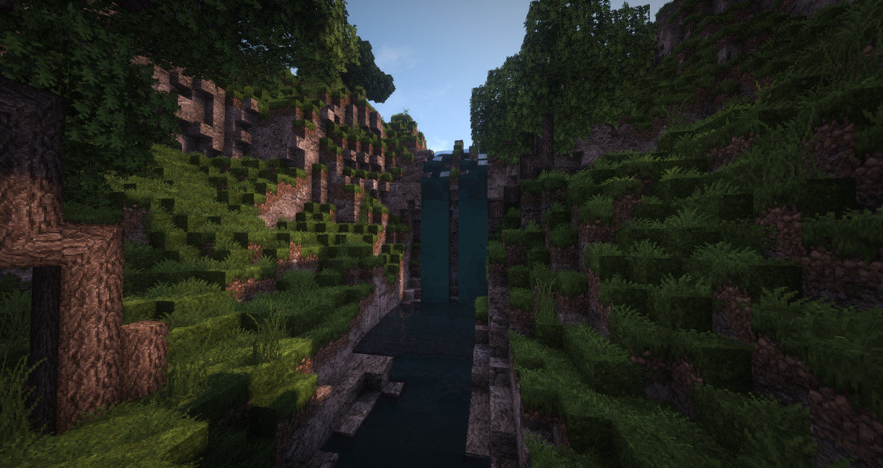 waterfall landscape Minecraft Map