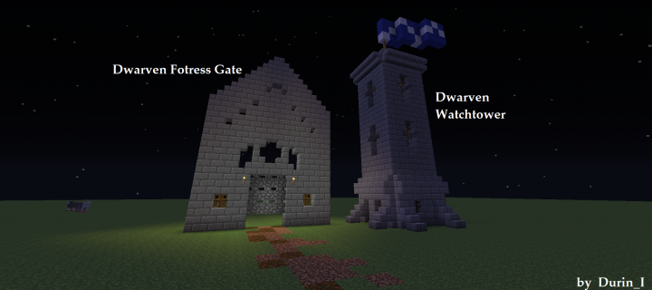 Dwarven Fortress Gates and Dwarven Watchtower Minecraft Map