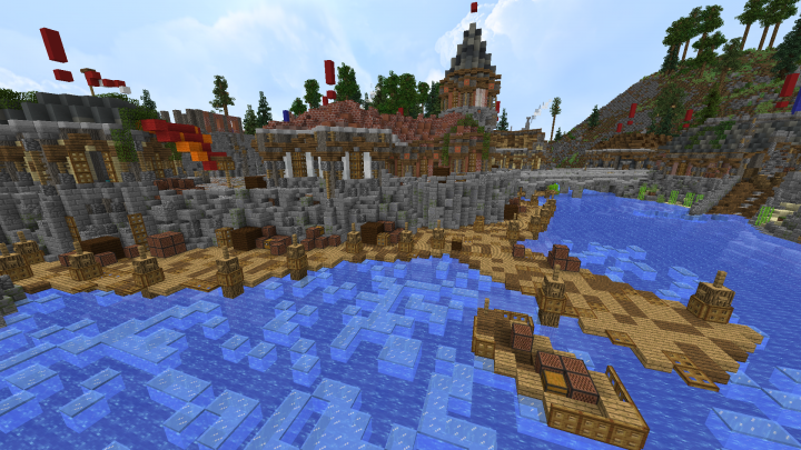 Diagonal Trade Port Minecraft Map