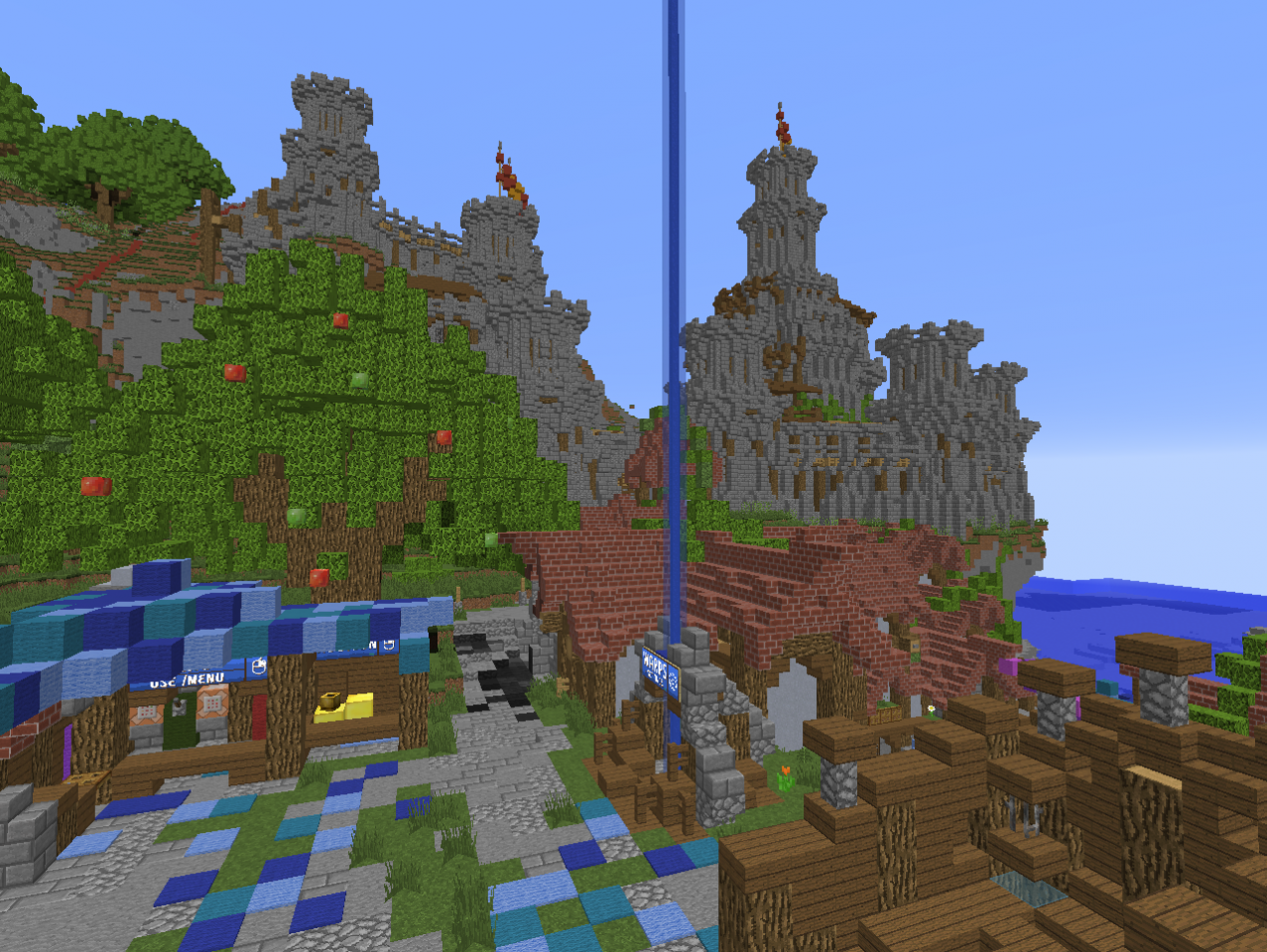 Medieval Faction Spawn with castles Minecraft Map