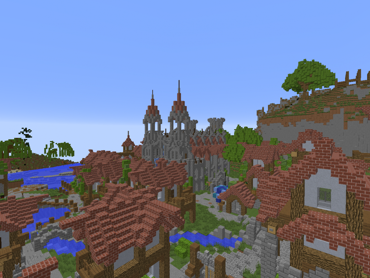 Medieval Faction Spawn with castles Minecraft Map