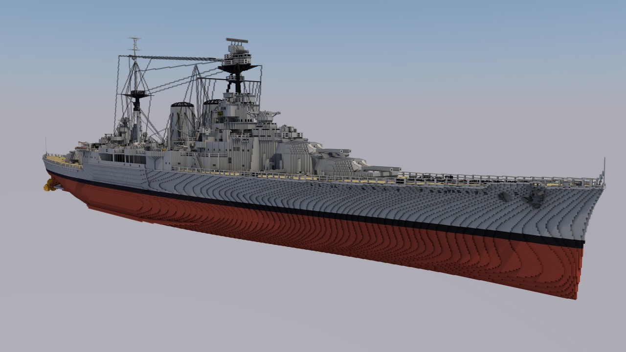 HMS Hood - 4:1 Scale Minecraft Map