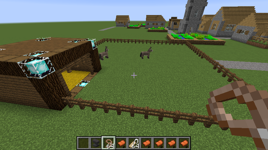 Two villages with Horse Stable and Arena Minecraft Map