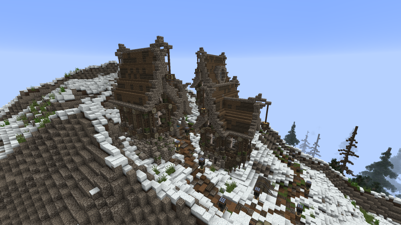 Small village SteamPunk in the Mountains Minecraft Map