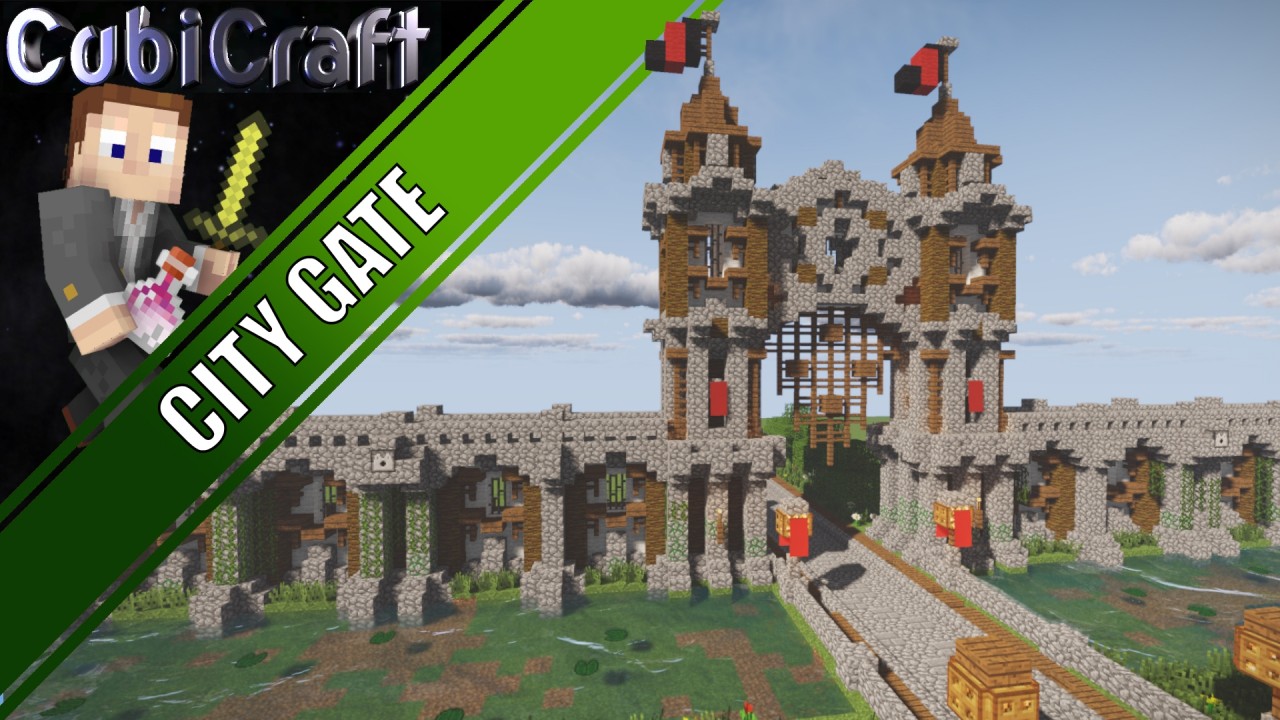 Medieval Rustic Gate + Schematic Minecraft Map