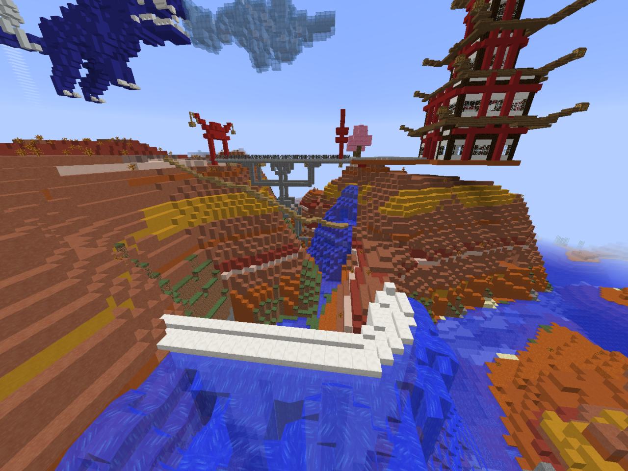 HUGE CREATURES TAKING OVER CHINESE TOWER Minecraft Map