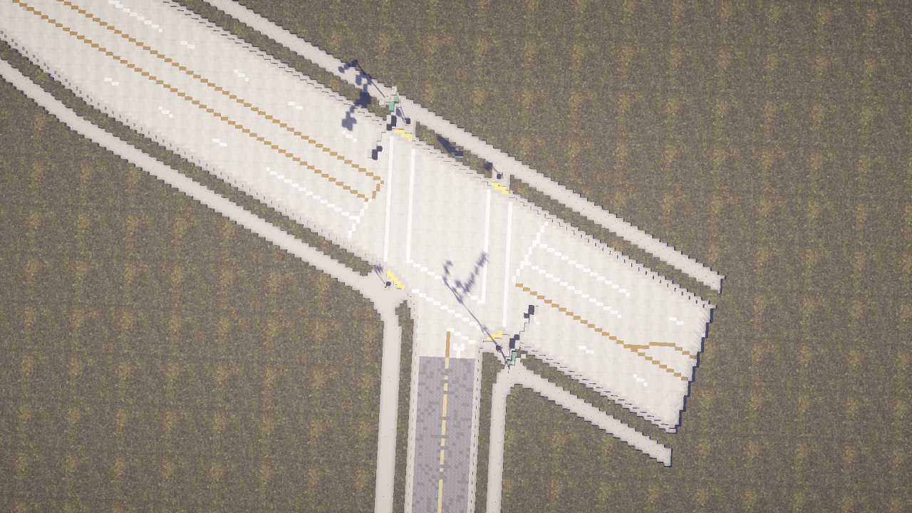Diagonal Road Intersection Minecraft Map