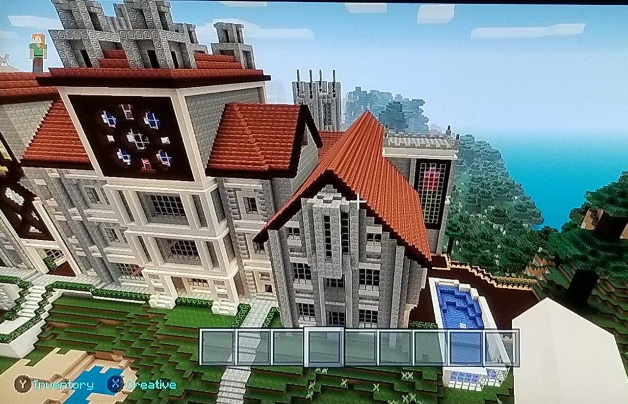 Mine and my dads mansion Part 1. Exterior and Basement Minecraft Map