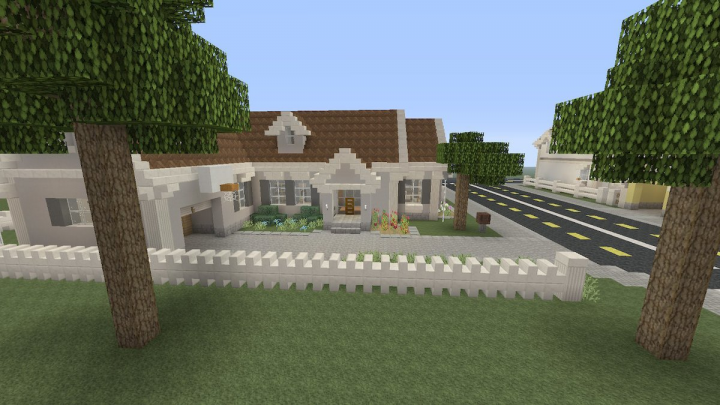 Small Light Gray Suburban House Minecraft Map