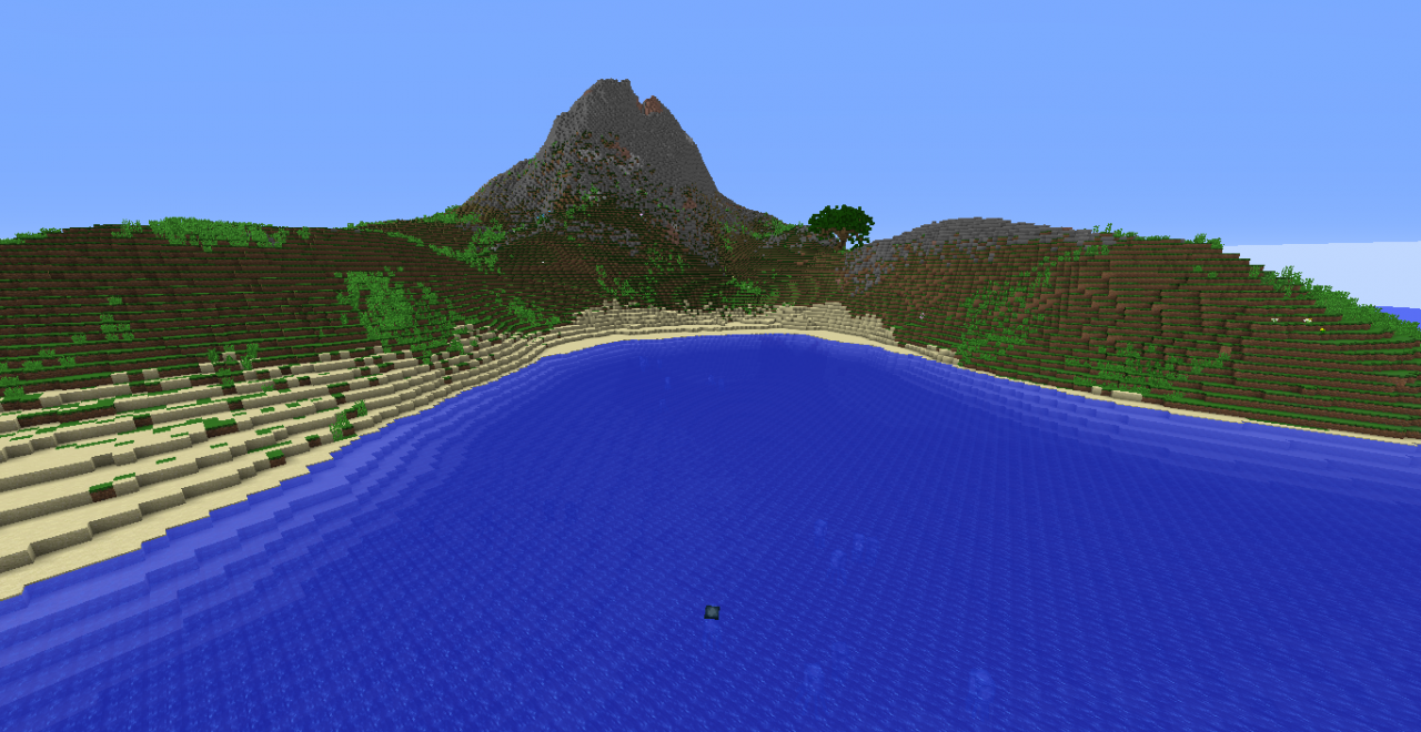 Large Survival Island with Volcano and Custom Trees Minecraft Map