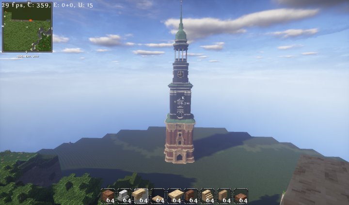 St. Michealis Church (Michel) Hamburg, Germany Minecraft Map