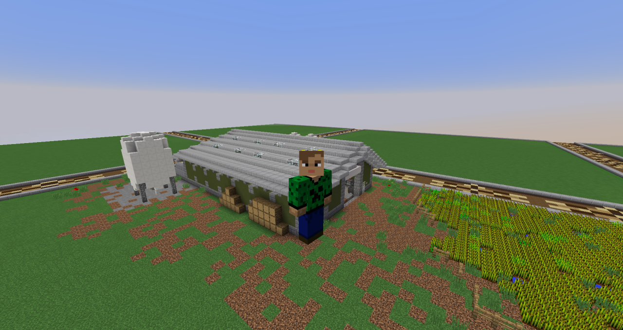 realistic modern barn Minecraft Map