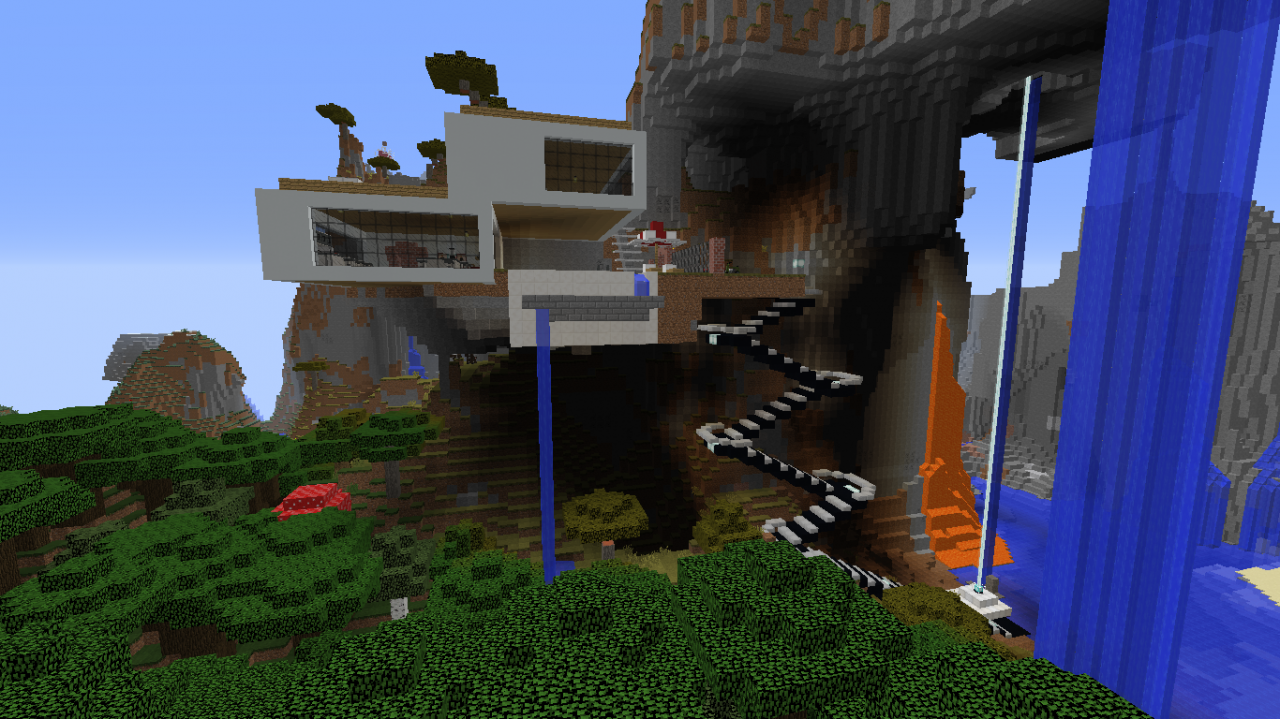 Modern Mansion With Batcave Ish Minecraft Map