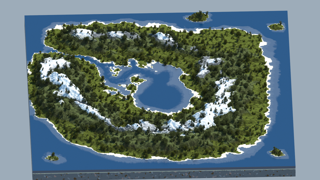 Mountain with Lake&River Minecraft Map