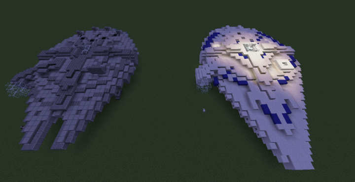 Star Wars Millennium Falcon 2 versions Minecraft Map