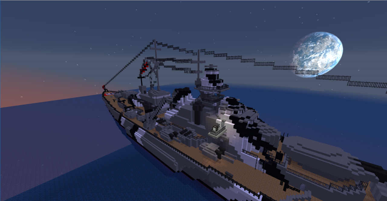 DKM Bismarck German Battleship Minecraft Map