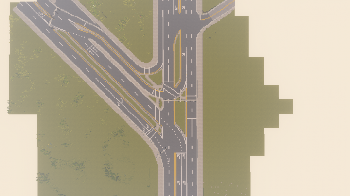 Complex Road Intersection on Project borivia Minecraft Map