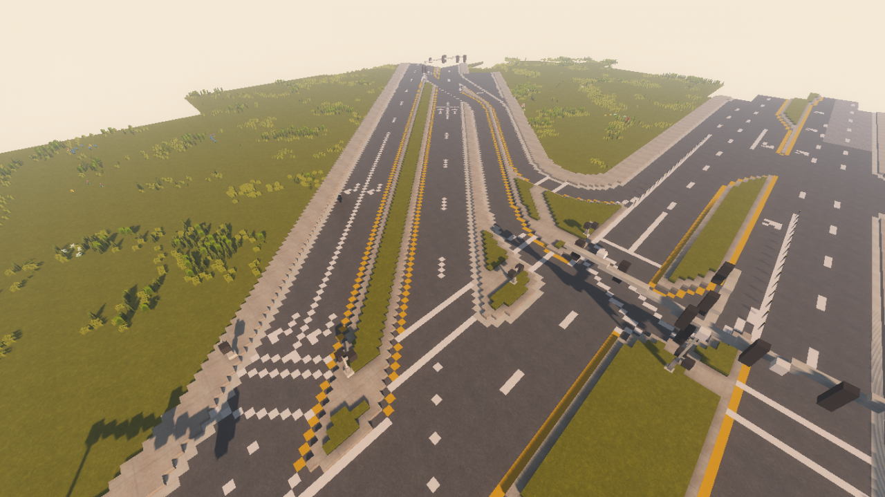 Complex Road Intersection on Project borivia Minecraft Map