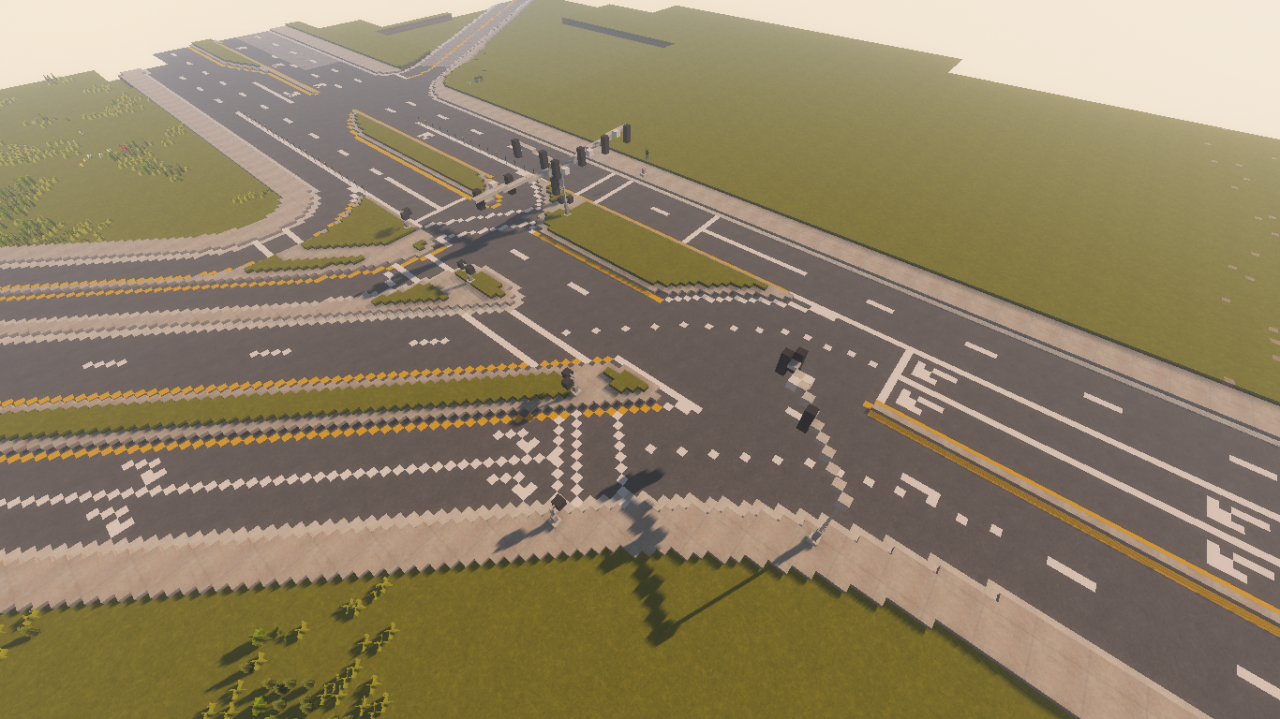 Complex Road Intersection on Project borivia Minecraft Map