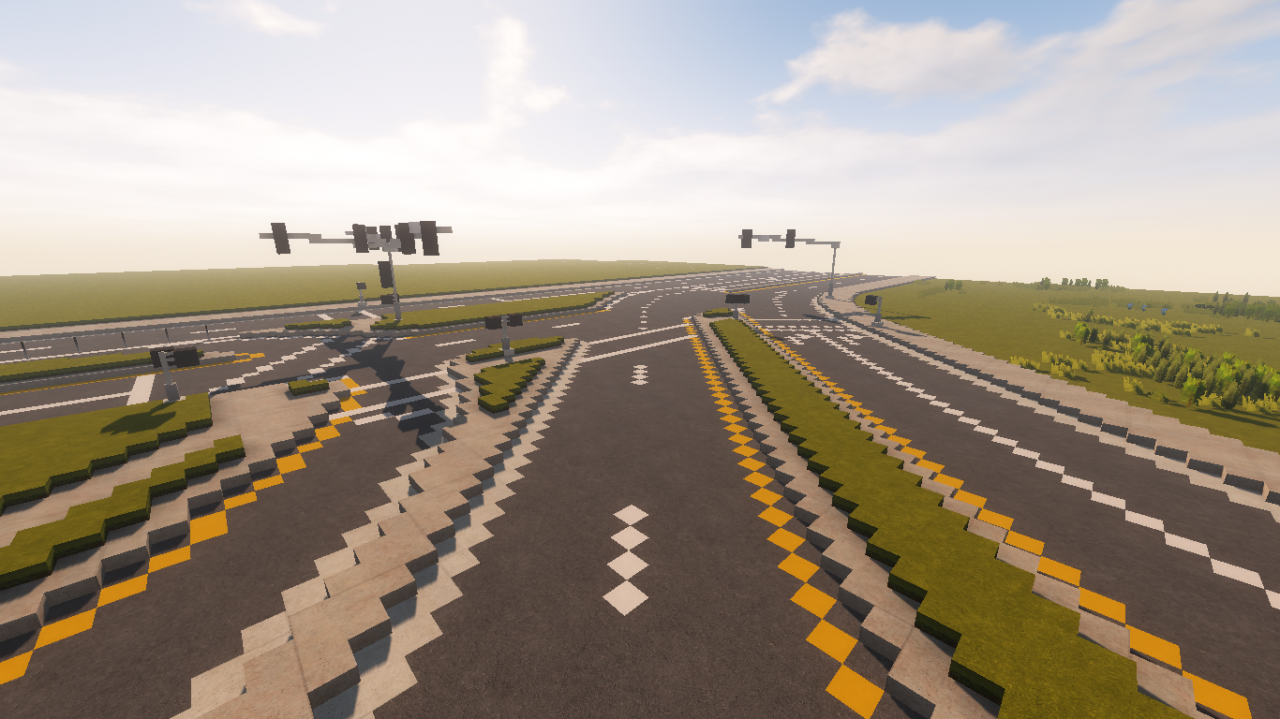 Complex Road Intersection on Project borivia Minecraft Map