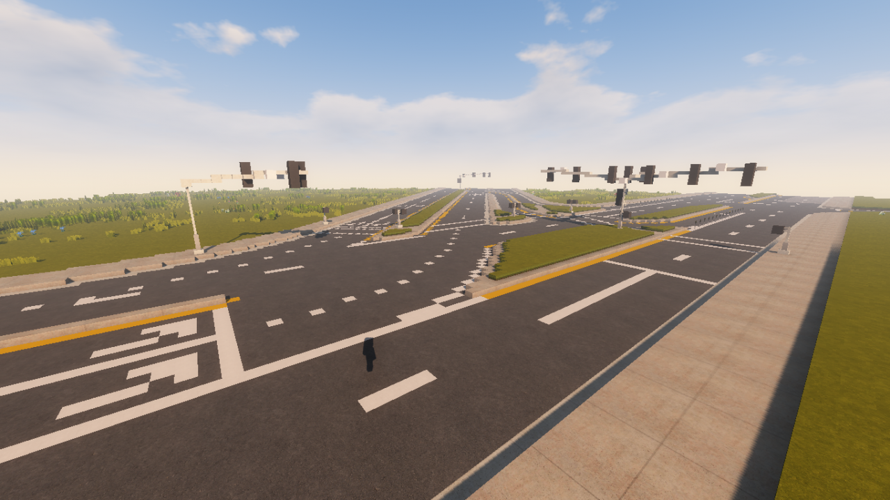 Complex Road Intersection on Project borivia Minecraft Map