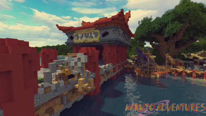 Naruto Adventures, [Namigakure, Great Naruto Bridge] Minecraft Map