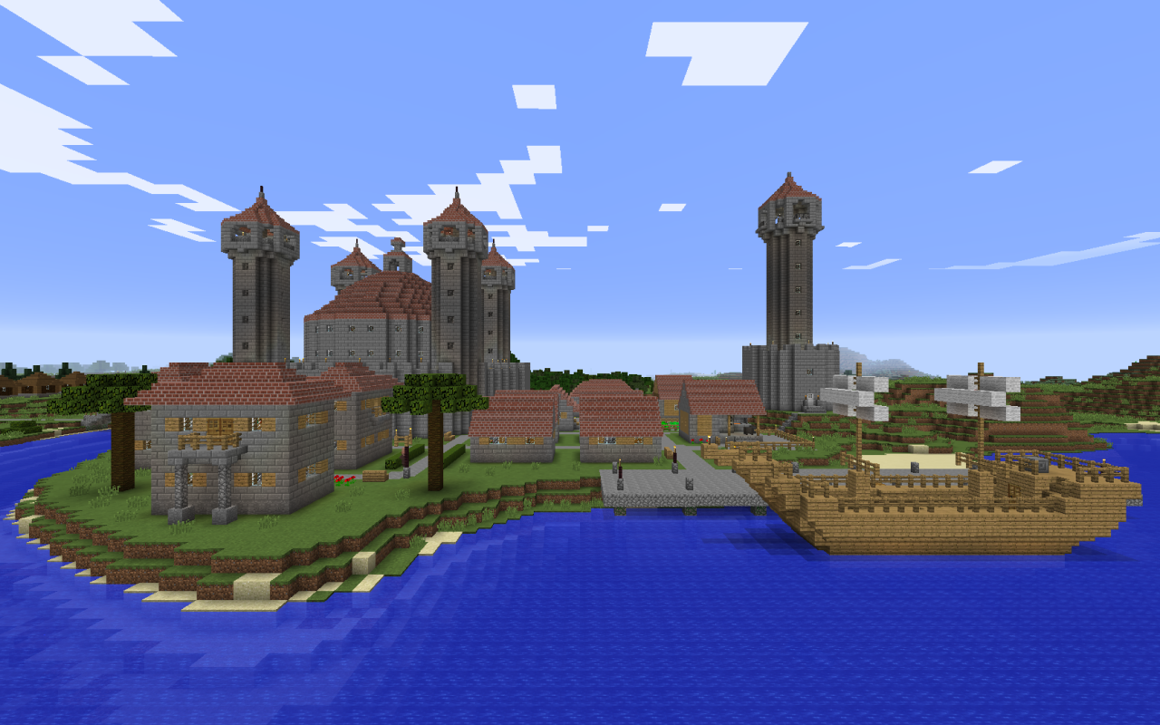Port Town and Castle Minecraft Map