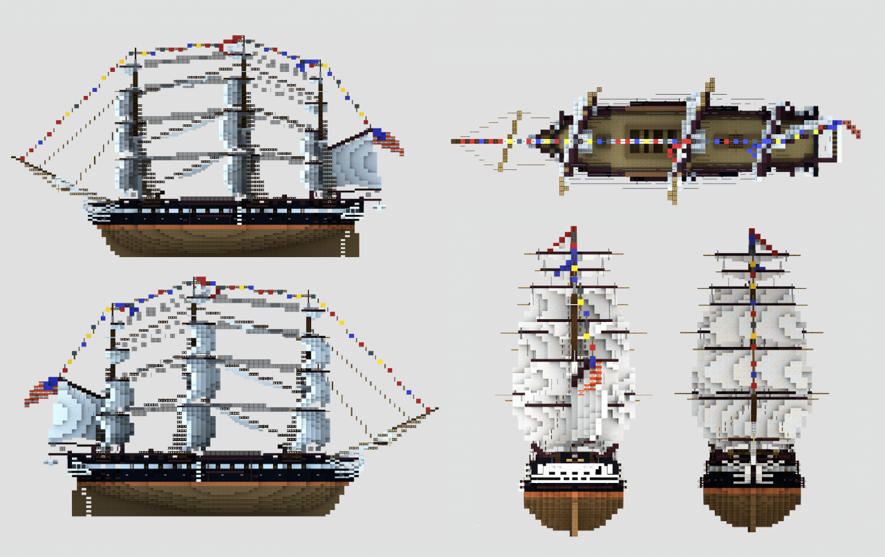 USS Constitution (V3) - American heavy frigate Minecraft Map