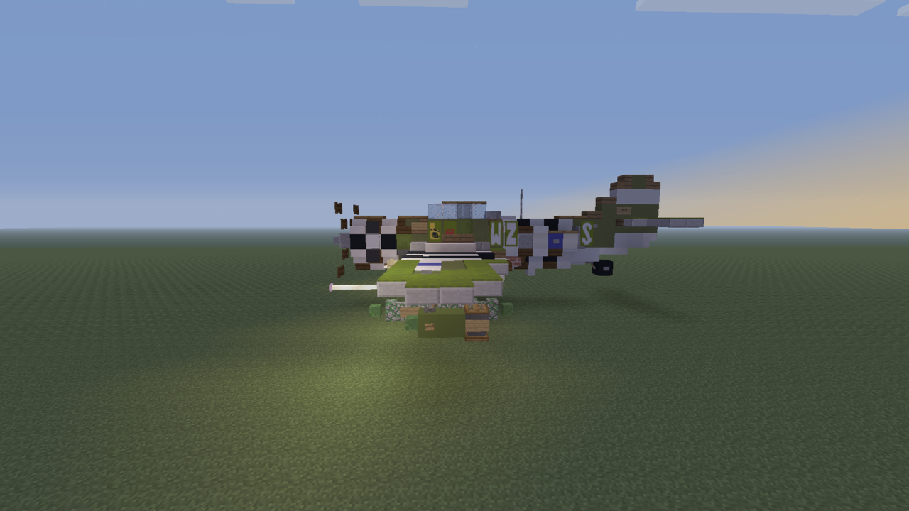 WWII U.S Republic P-47 Thunderbolt, Regular OD and Bare steel Minecraft Map