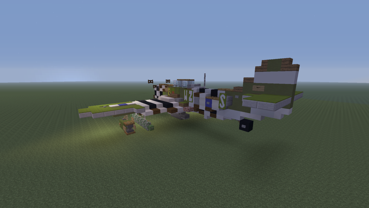 WWII U.S Republic P-47 Thunderbolt, Regular OD and Bare steel Minecraft Map