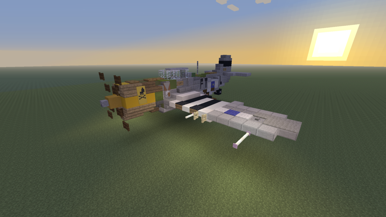 WWII U.S Republic P-47 Thunderbolt, Regular OD and Bare steel Minecraft Map