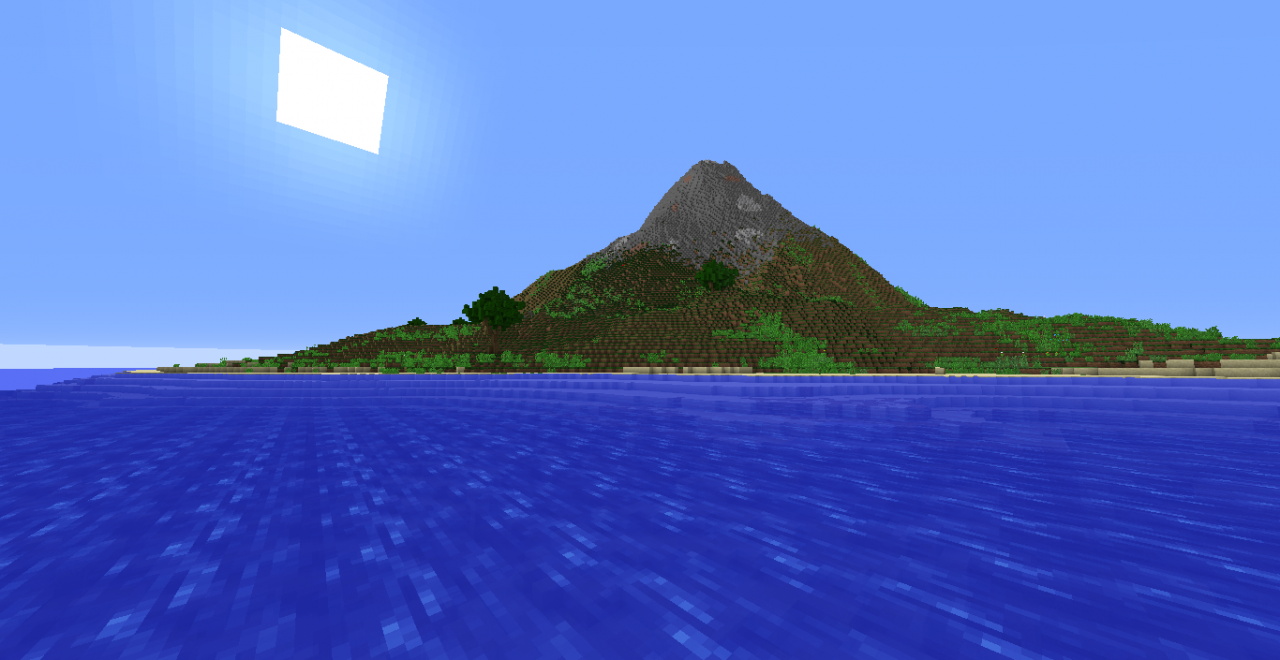 Large Survival Island with Volcano, Custom Trees and Structures ...